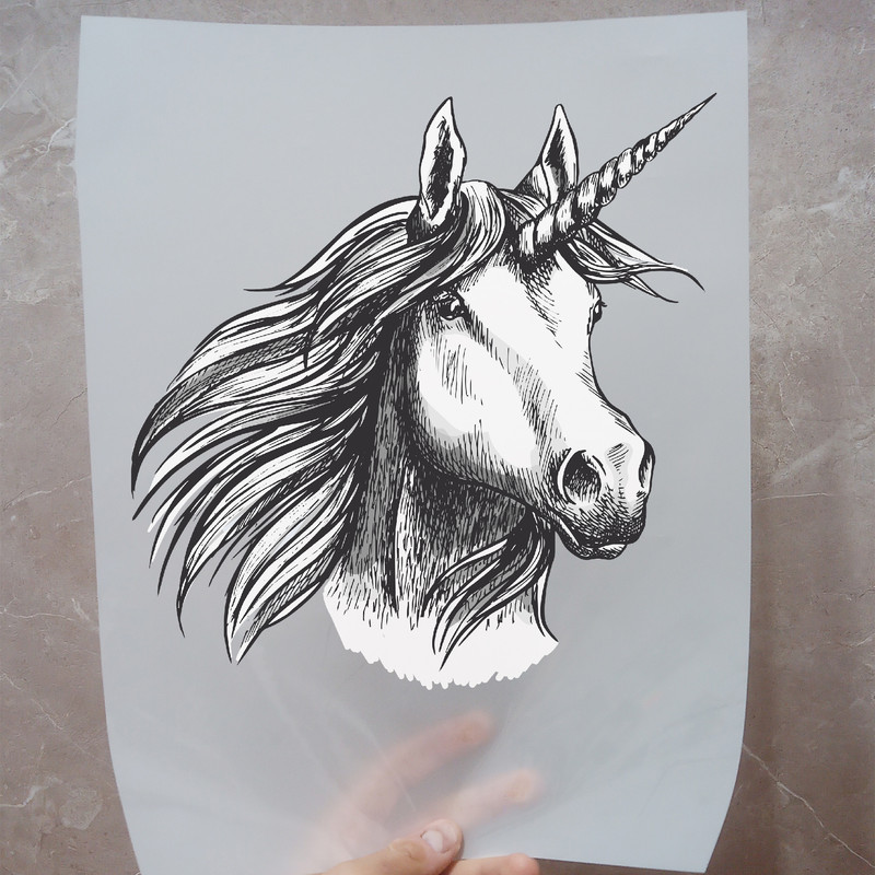 قیمت و خرید استیکر پارچه و لباس مدل dtf طرح یونیکورن کد H15.195 مجموعه 4 عددی