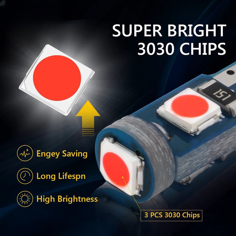 قیمت و خرید لامپ پشت کیلومتر خودرو اچ اف دی مدل 3SMD-W بسته ده عددی