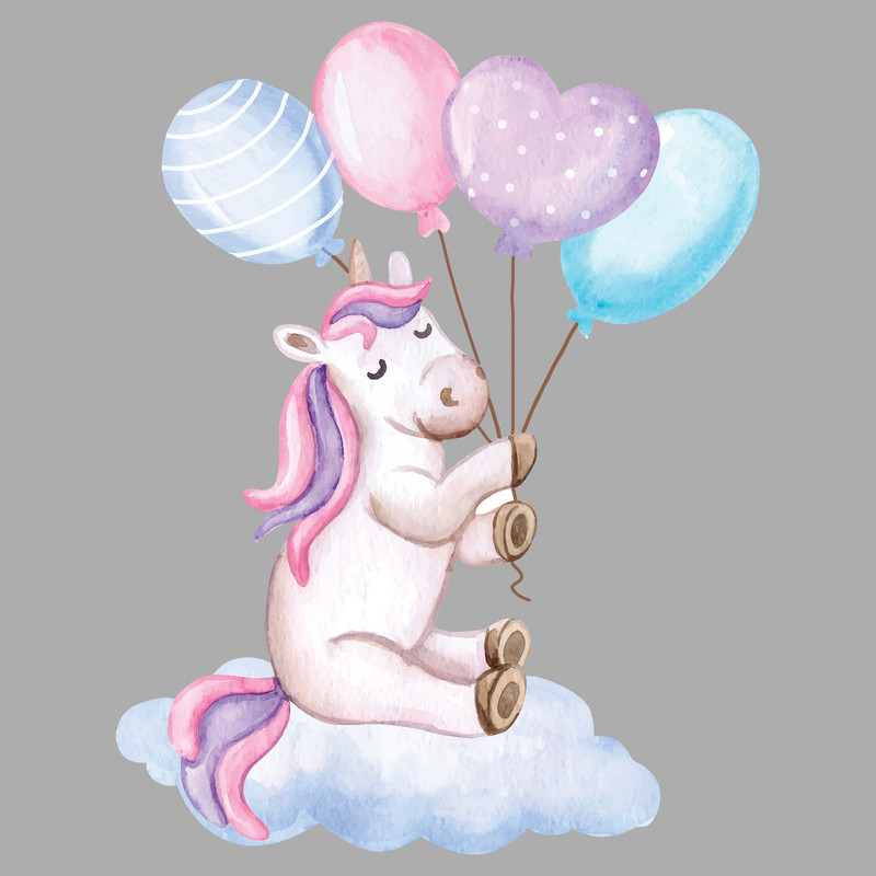 قیمت و خرید استیکر پارچه و لباس مدل dtf طرح یونیکورن کد H15.516 مجموعه 4 عددی