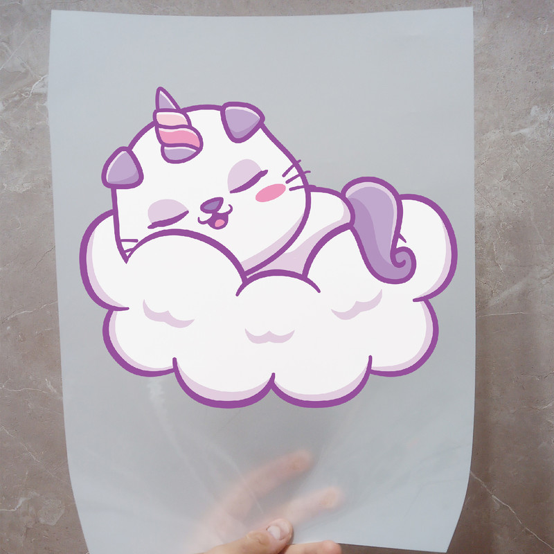 قیمت و خرید استیکر پارچه و لباس مدل dtf طرح یونیکورن کد H15.969 مجموعه 4 عددی