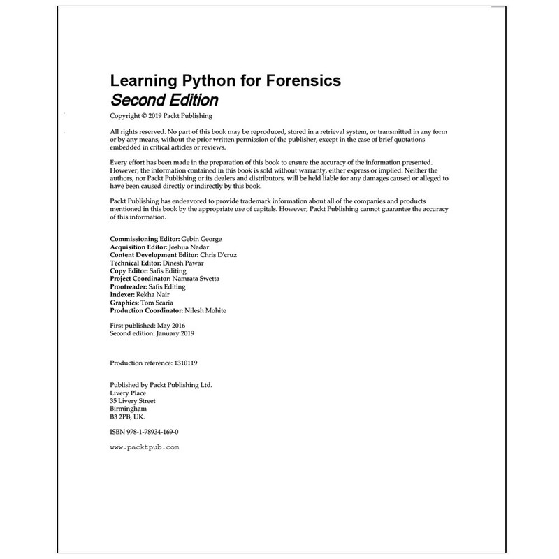قیمت و خرید کتاب Learning Python for Forensics Second Edition اثر جمعی از نویسندگان انتشارات ...