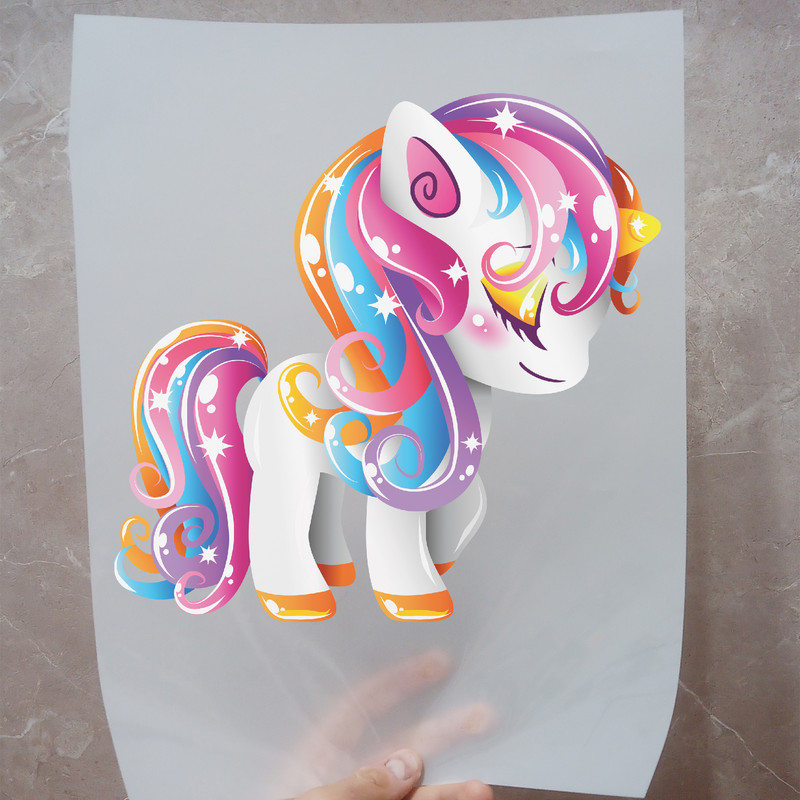 قیمت و خرید استیکر پارچه و لباس مدل dtf طرح یونیکورن کد H20.164 مجموعه 3 عددی