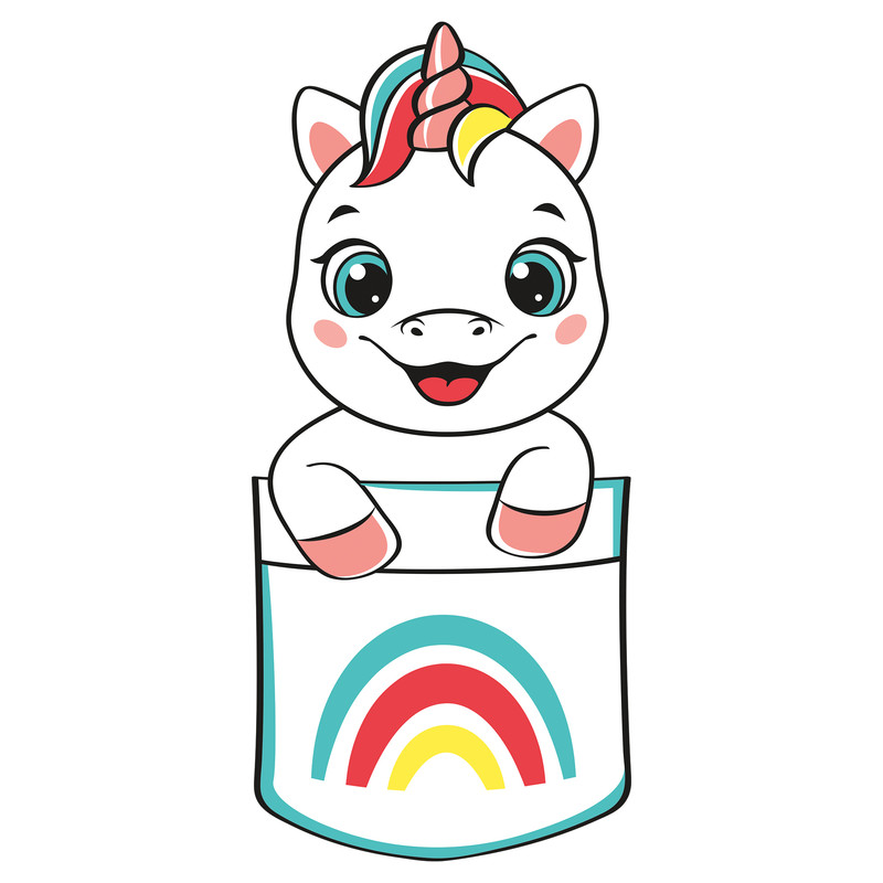 قیمت و خرید استیکر پارچه و لباس مدل dtf طرح یونیکورن کد H15.257 مجموعه 12 عددی