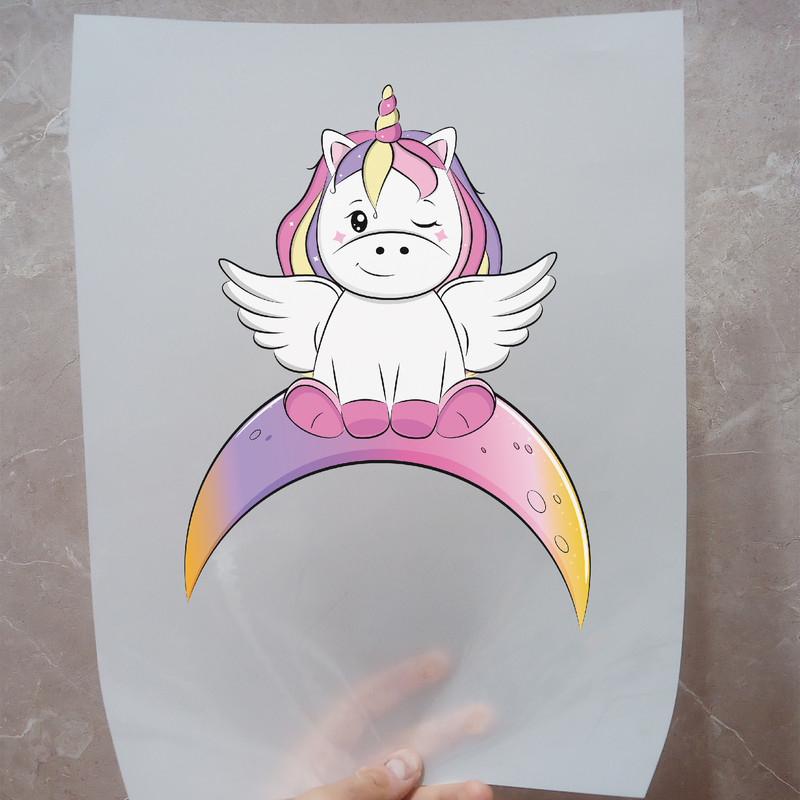 قیمت و خرید استیکر پارچه و لباس مدل dtf طرح یونیکورن کد H20.222 مجموعه 3 عددی