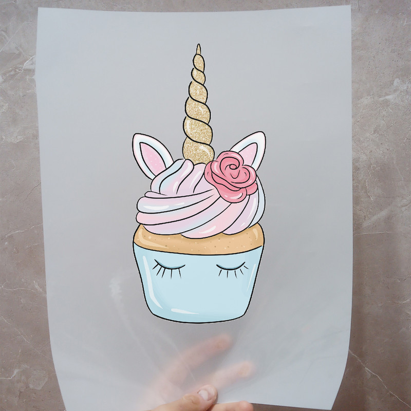 قیمت و خرید استیکر پارچه و لباس مدل dtf طرح یونیکورن کد H15.400 مجموعه 4 عددی