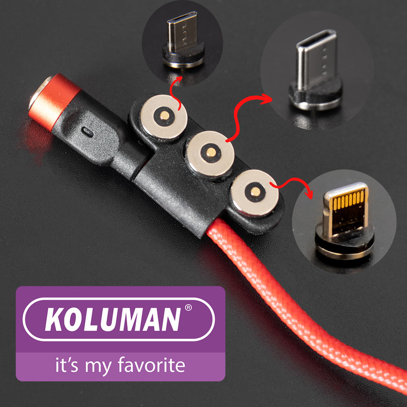 قیمت و خرید کابل تبدیل USB به لایتنینگ / MicroUSB / USB-C کلومن مدل KD ...