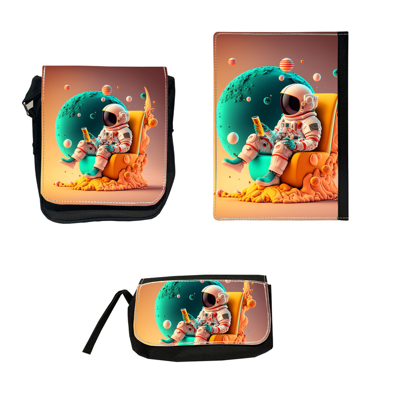 قیمت و خرید کلاسور مدل فضانورد به همراه کیف و جامدادی