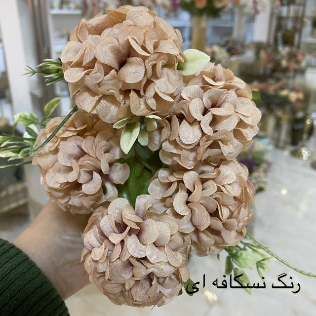 قیمت و خرید دسته گل مصنوعی مدل بوته جعفری 5 شاخه