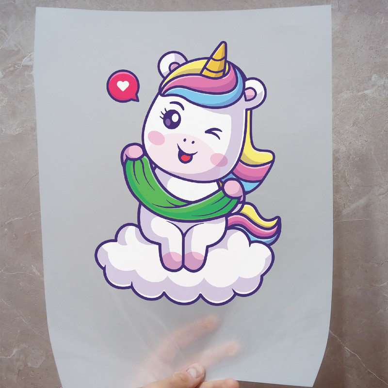 قیمت و خرید استیکر پارچه و لباس مدل dtf طرح یونیکورن کد H20.828 مجموعه 3 عددی