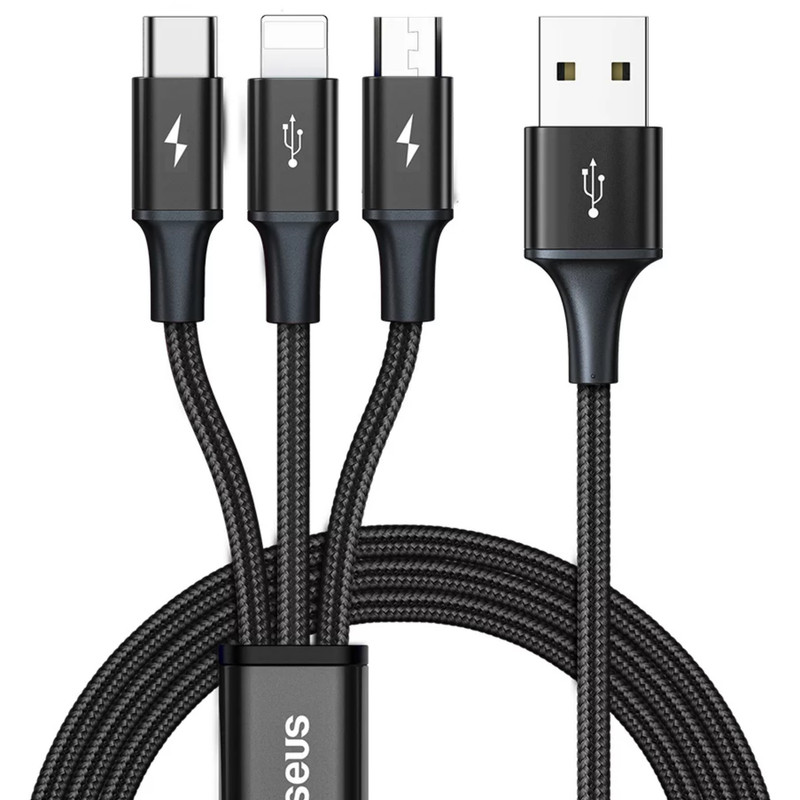 قیمت و خرید کابل تبدیل Usb به لایتنینگ Microusb Usb C باسئوس مدل