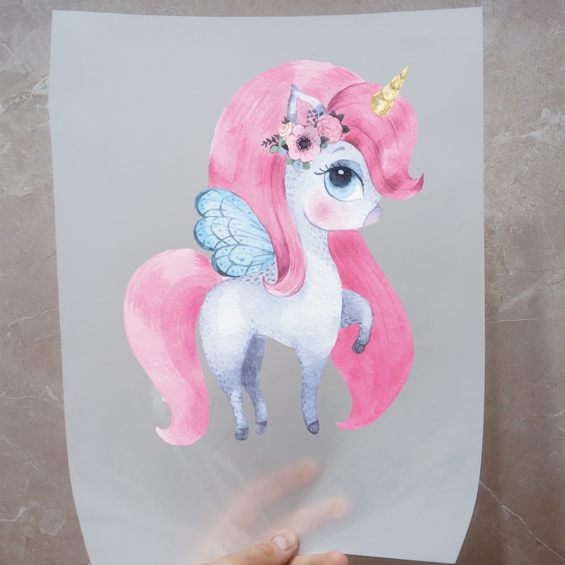 قیمت و خرید استیکر پارچه و لباس مدل dtf طرح یونیکورن کد H20.148 مجموعه 6 عددی