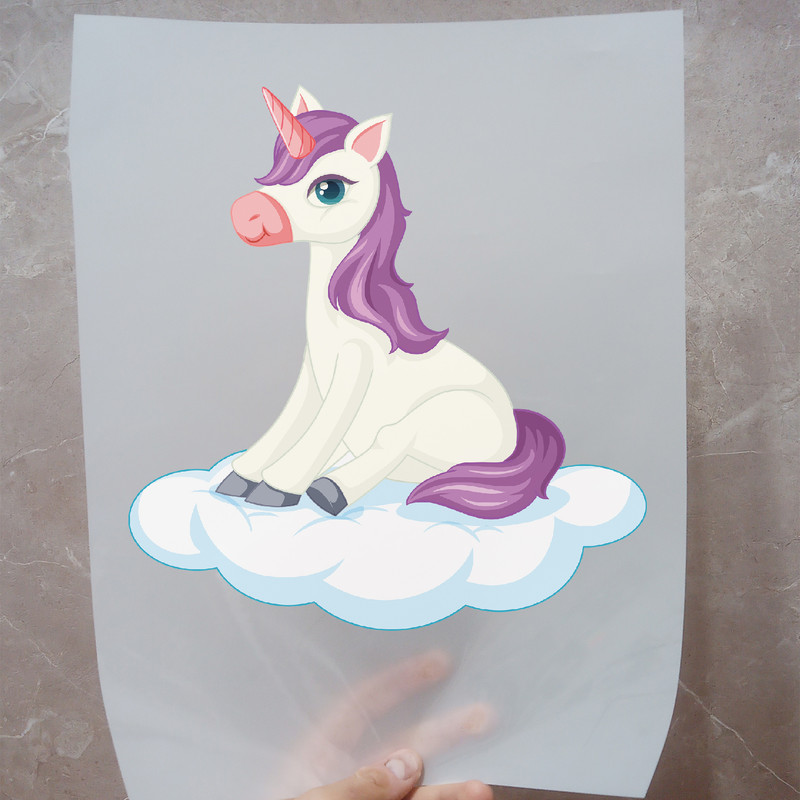 قیمت و خرید استیکر پارچه و لباس مدل dtf طرح یونیکورن کد H15.751 مجموعه 4 عددی