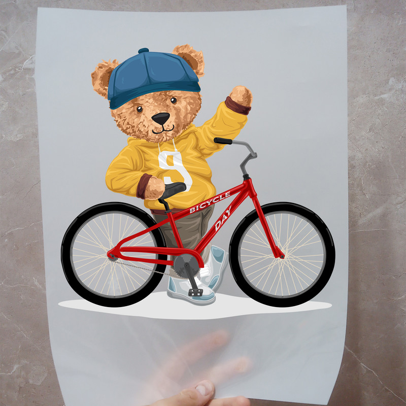 قیمت و خرید استیکر پارچه و لباس مدل dtf طرح تدی کد H15.24 مجموعه 4 عددی