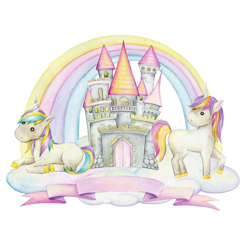 قیمت و خرید استیکر پارچه و لباس مدل dtf طرح یونیکورن کد H20.504 مجموعه 6 عددی