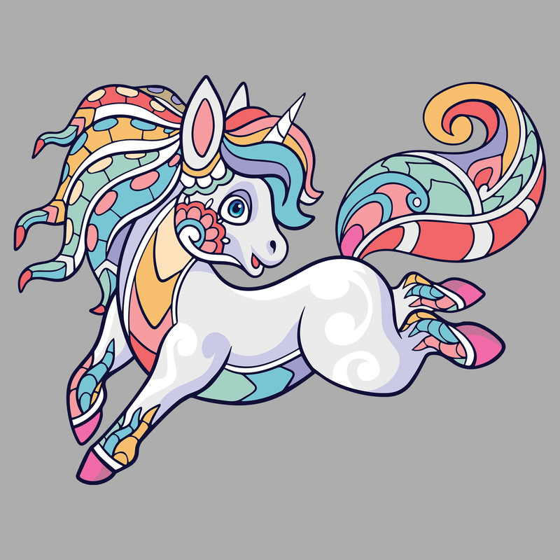 قیمت و خرید استیکر پارچه و لباس مدل dtf طرح یونیکورن کد H20.184 مجموعه 3 عددی