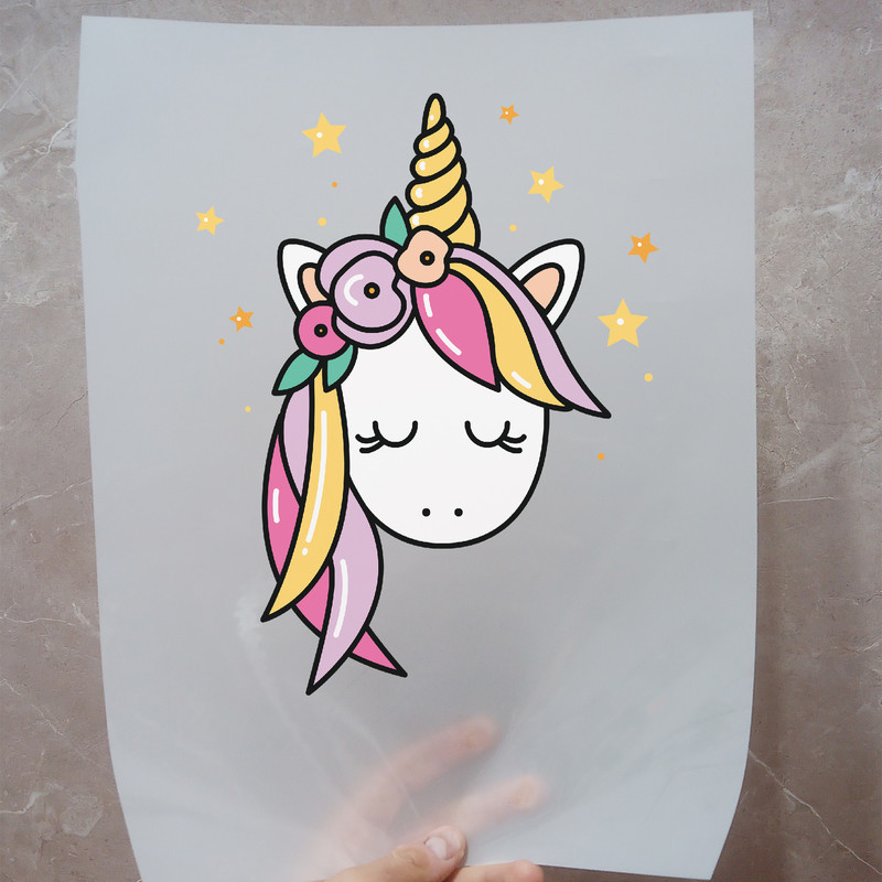 قیمت و خرید استیکر پارچه و لباس مدل dtf طرح یونیکورن کد H15.224 مجموعه 4 عددی