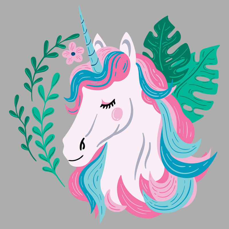 قیمت و خرید استیکر پارچه و لباس مدل dtf طرح یونیکورن کد H15.426 مجموعه 4 عددی