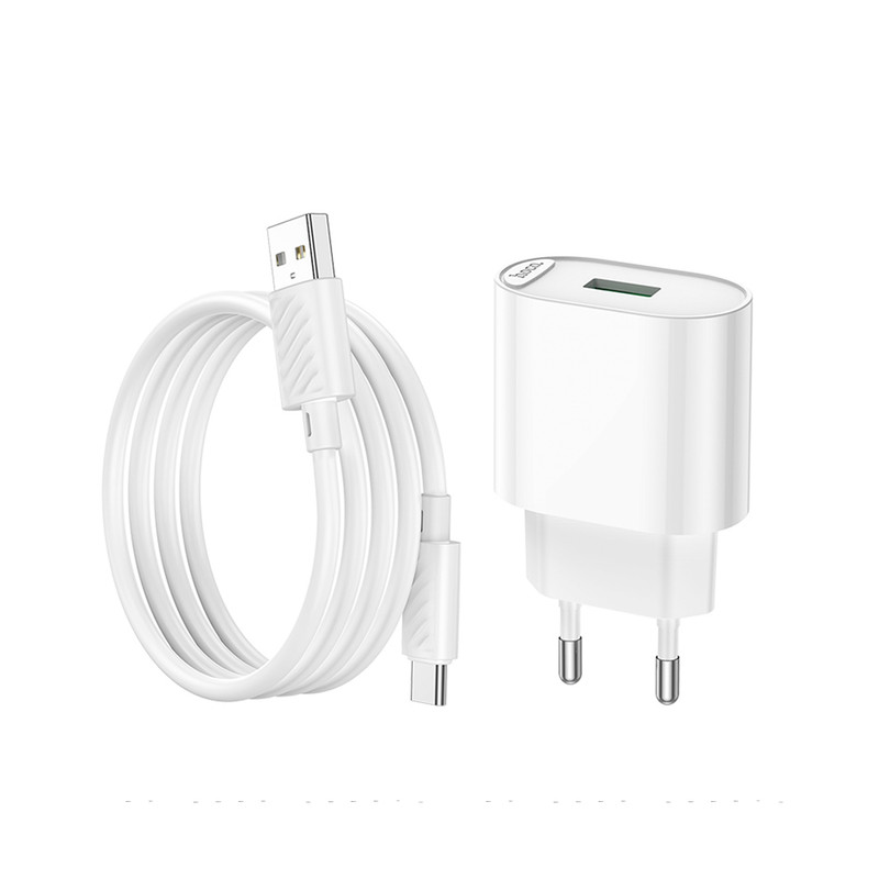 قیمت و خرید شارژر دیواری 18 وات هوکو مدل C109A به همراه کابل تبدیل usb-c