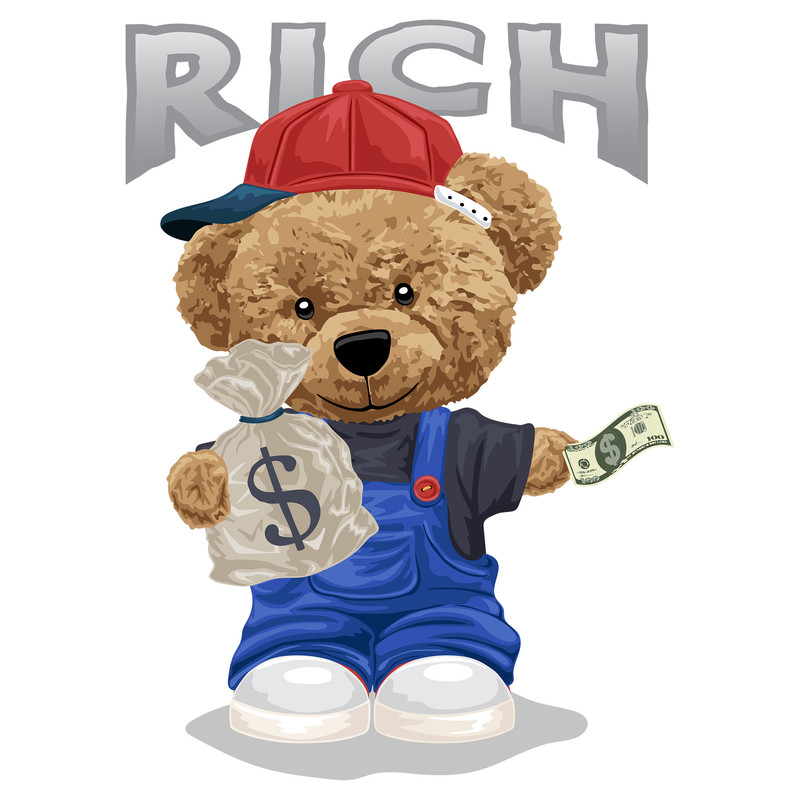 قیمت و خرید استیکر پارچه و لباس مدل dtf طرح تدی کد H15.19 مجموعه 12 عددی