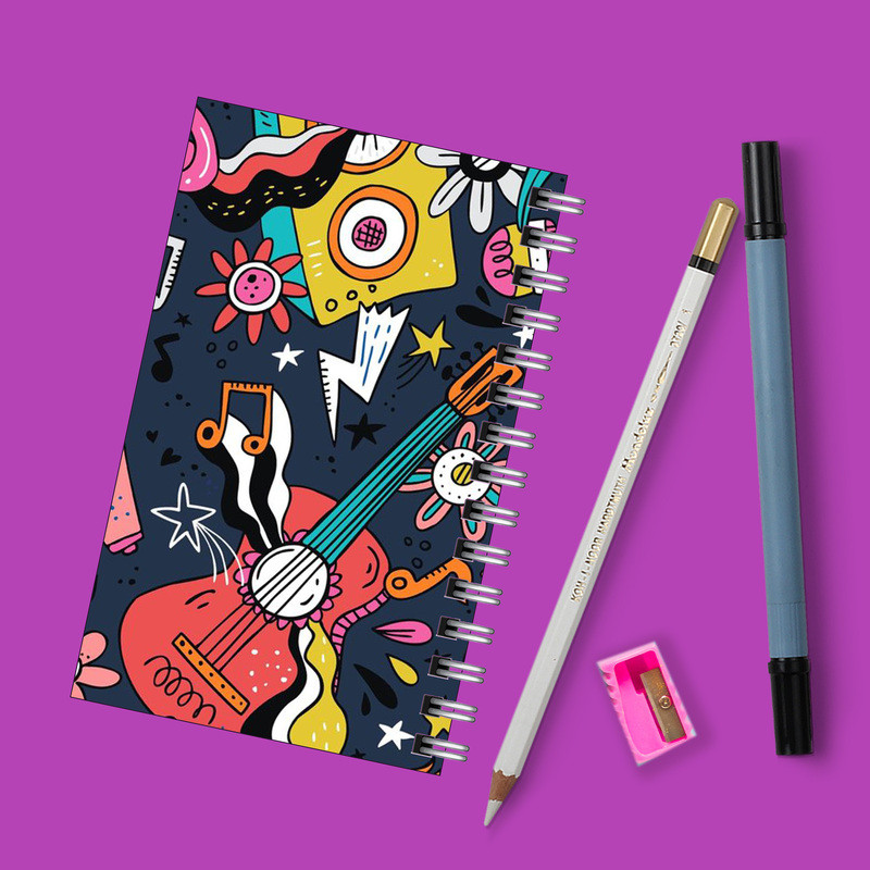 قیمت و خرید دفترچه یادداشت مدل to do list طرح پترن گیتار و موسیقی کد ...