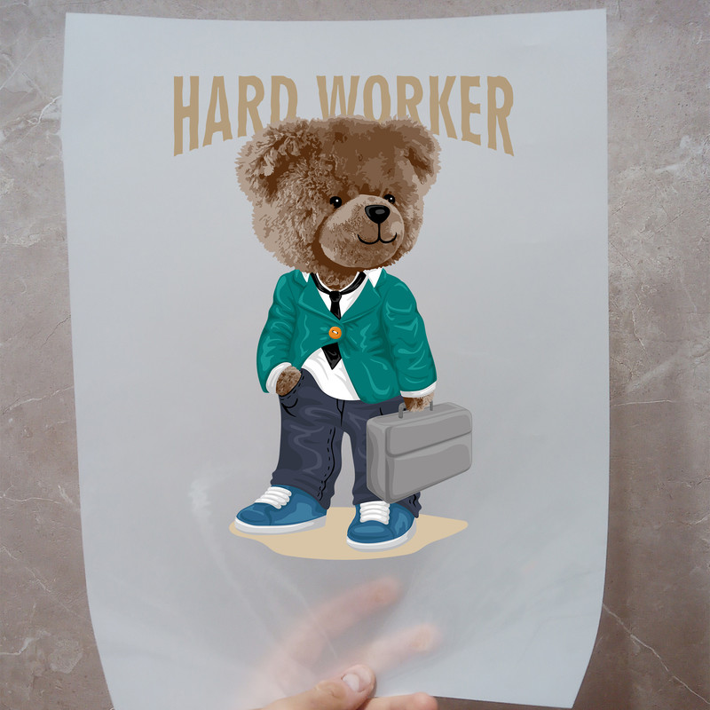 قیمت و خرید استیکر پارچه و لباس مدل dtf طرح تدی کد H15.29 مجموعه 4 عددی