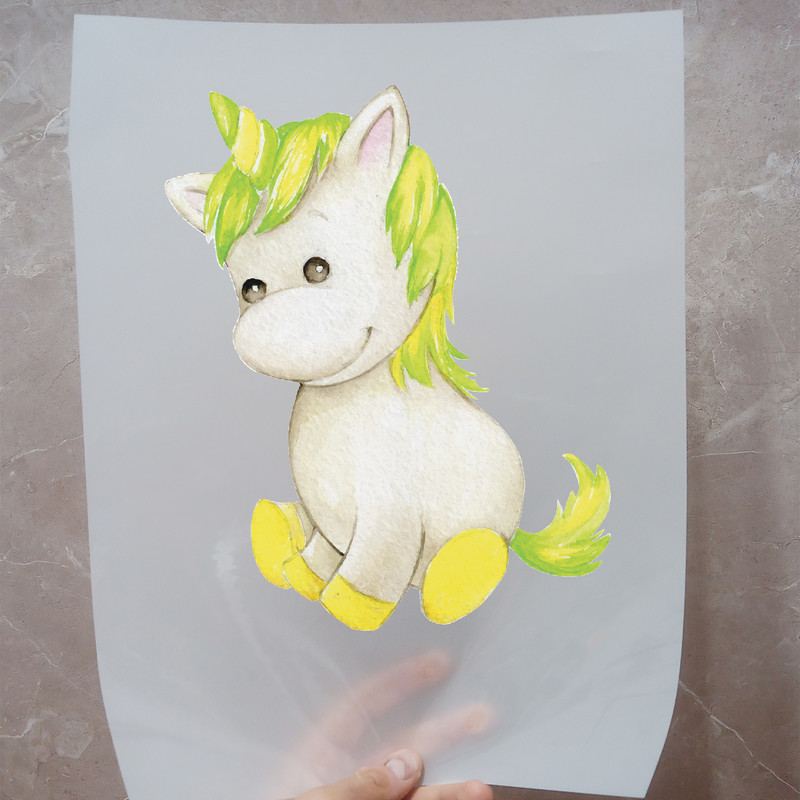 قیمت و خرید استیکر پارچه و لباس مدل dtf طرح یونیکورن کد H20.526 مجموعه 3 عددی