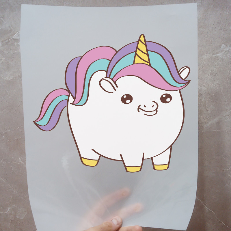 قیمت و خرید استیکر پارچه و لباس مدل dtf طرح یونیکورن کد H15.881 مجموعه 4 عددی