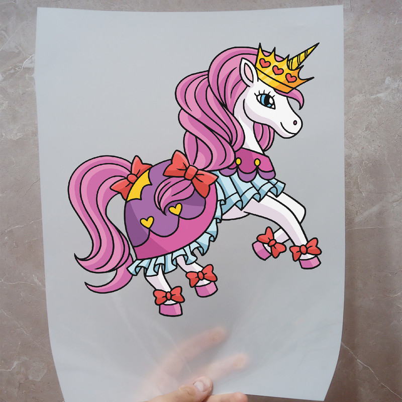 قیمت و خرید استیکر پارچه و لباس مدل dtf طرح یونیکورن کد H15.1010 مجموعه 4 عددی