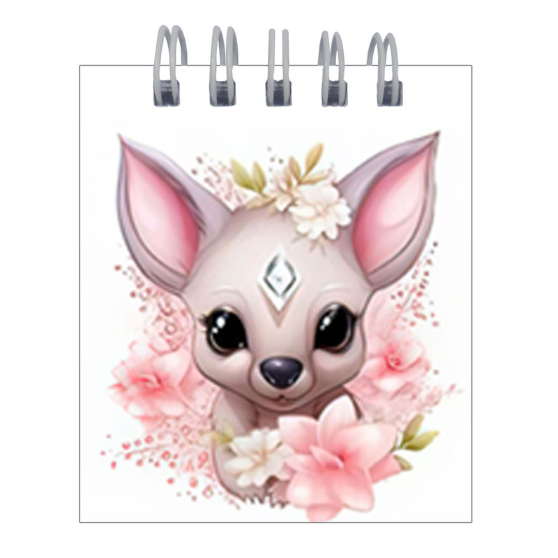 قیمت و خرید دفترچه یادداشت 50 برگ طرح آهو و تاج الماس و گل صورتی کد ...