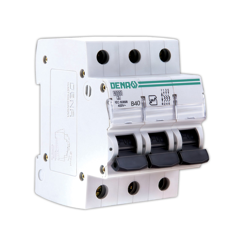قیمت و خرید فیوز مینیاتوری سه فاز 40 آمپر دنا الکتریک ایرانیان مدل B40-6KA-3P
