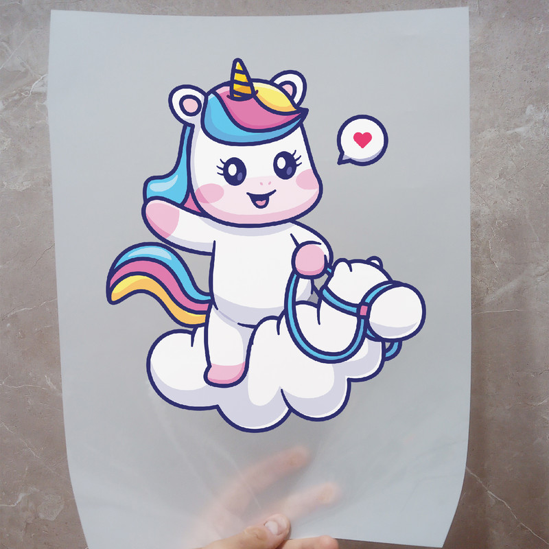 قیمت و خرید استیکر پارچه و لباس مدل dtf طرح یونیکورن کد H20.642 مجموعه 3 عددی