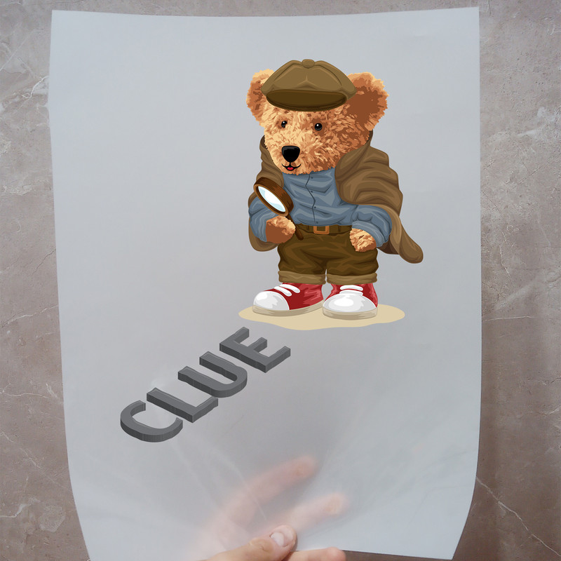 قیمت و خرید استیکر پارچه و لباس مدل dtf طرح تدی کد H20.23 مجموعه 3 عددی