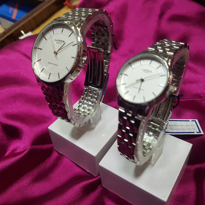 قیمت و خرید ست ساعت مچی عقربه ای لاروس مدل استیل کد L12