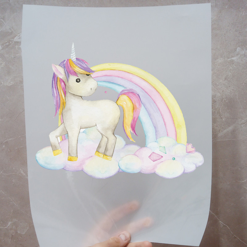 قیمت و خرید استیکر پارچه و لباس مدل dtf طرح یونیکورن کد H20.524 مجموعه 6 عددی