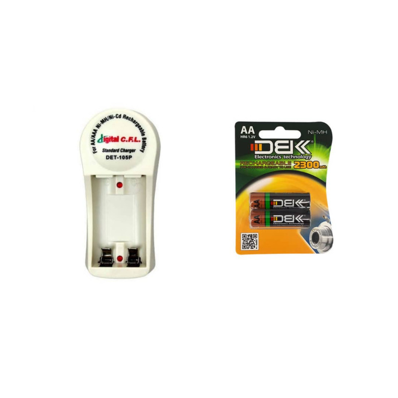 قیمت و خرید شارژر باتری سی.اف.ال مدل DET-105P به همراه باتری قلمی قابل شارژ بسته 2 عددی
