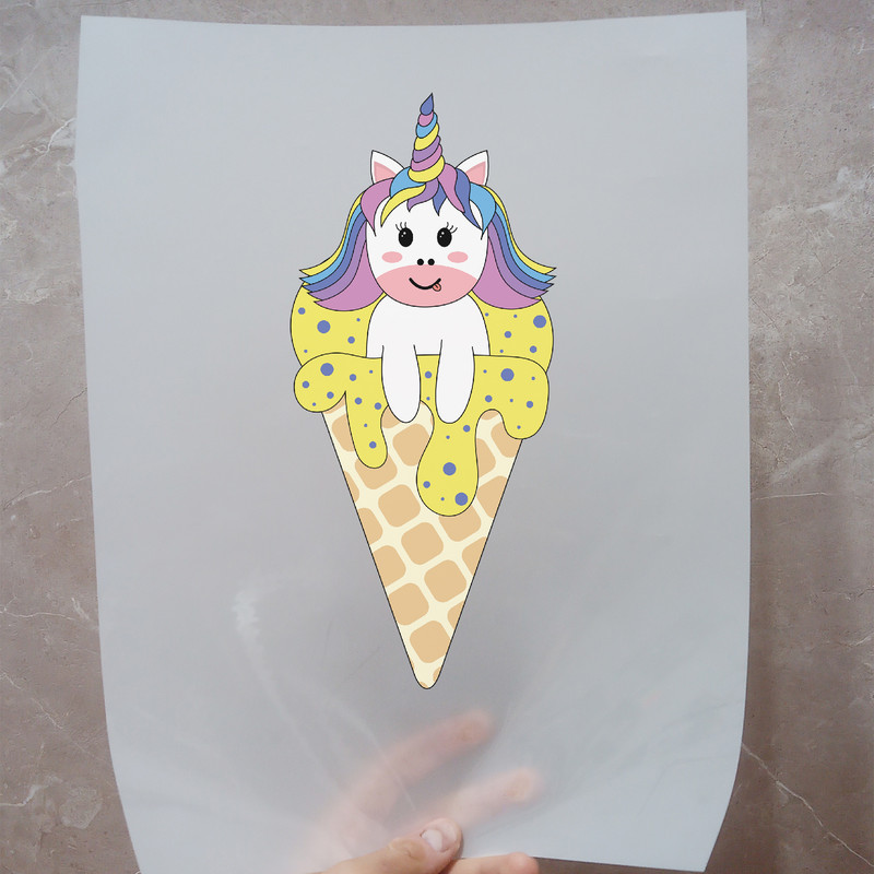 قیمت و خرید استیکر پارچه و لباس مدل dtf طرح یونیکورن کد H20.343 مجموعه 3 عددی