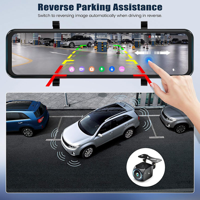 قیمت و خرید دوربین فیلم برداری ثبت وقایع خودرو مدل آینه ای لمسی RoadLens-H30D