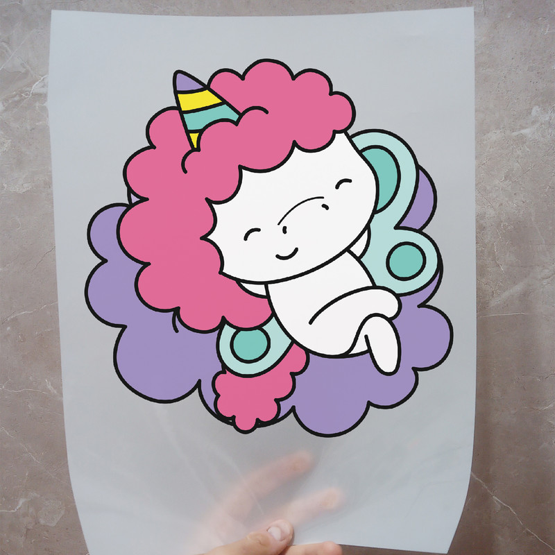 قیمت و خرید استیکر پارچه و لباس مدل dtf طرح یونیکورن کد H20.580 مجموعه 3 عددی