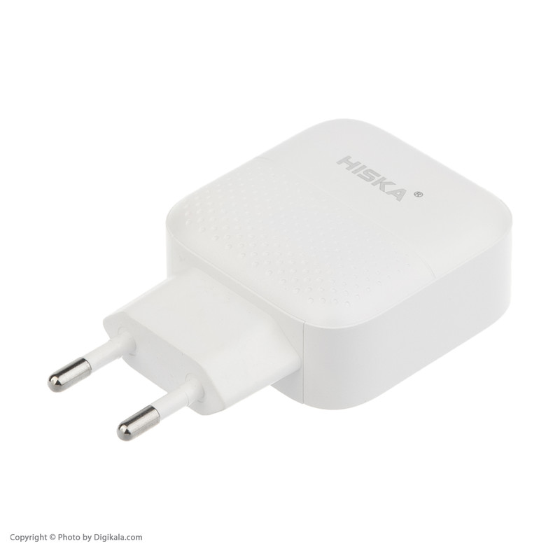 قیمت و خرید شارژر دیواری هیسکا مدل H-112PD به همراه کابل تبدیل لایتنینگ