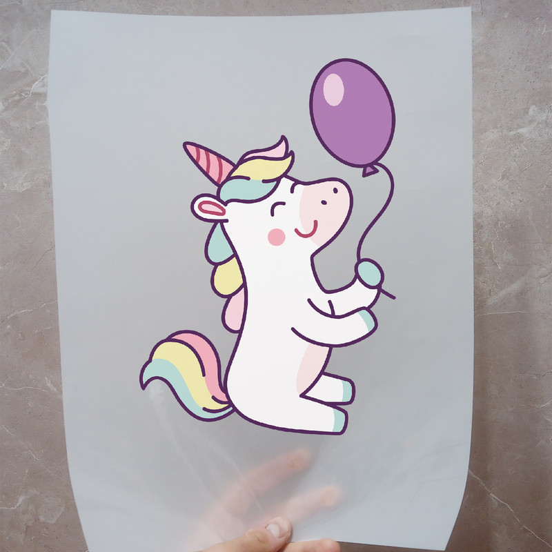 قیمت و خرید استیکر پارچه و لباس مدل dtf طرح یونیکورن کد H15.848 مجموعه 4 عددی