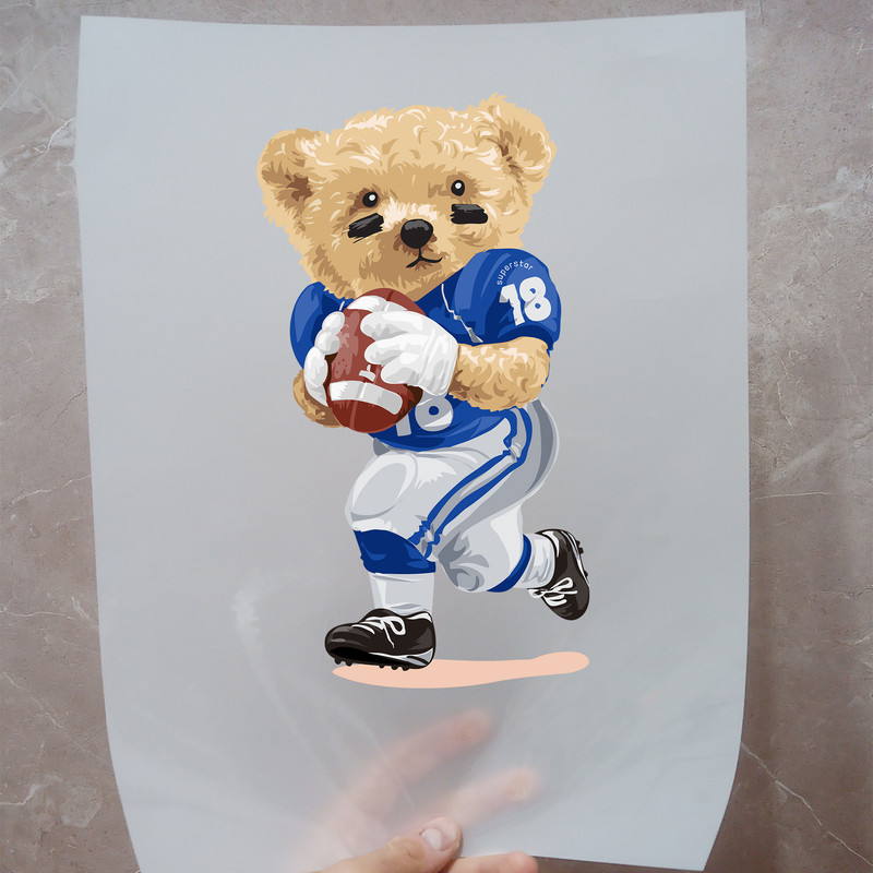 قیمت و خرید استیکر پارچه و لباس مدل dtf طرح تدی کد H20.165 مجموعه 3 عددی