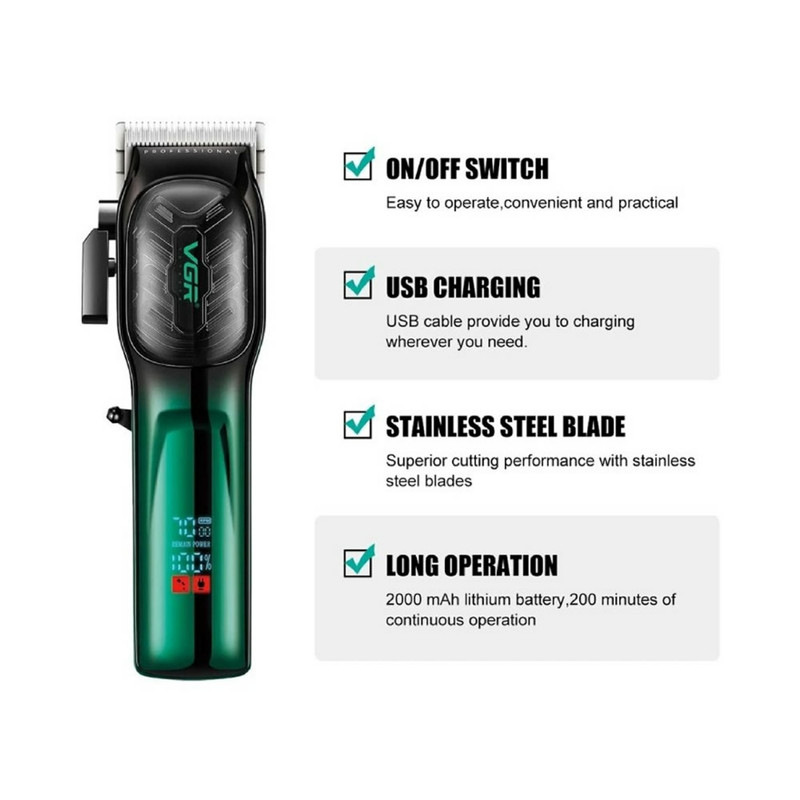 قیمت و خرید ماشین اصلاح موی سر و صورت شارژی وی جی ار مدل V-654