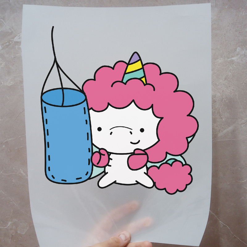 قیمت و خرید استیکر پارچه و لباس مدل dtf طرح یونیکورن کد H20.895 مجموعه 3 عددی