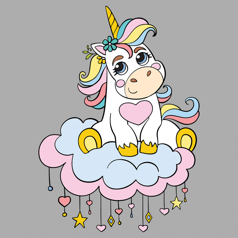 قیمت و خرید استیکر پارچه و لباس مدل dtf طرح یونیکورن کد H20.677 مجموعه 3 عددی