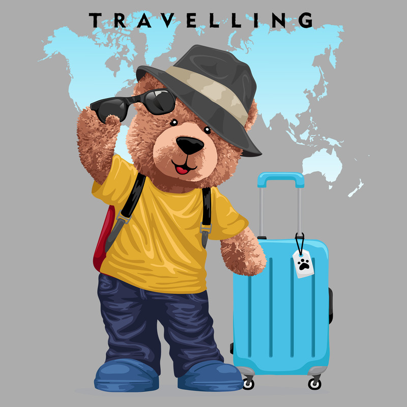 قیمت و خرید استیکر پارچه و لباس مدل dtf طرح تدی کد H20.47 مجموعه 3 عددی