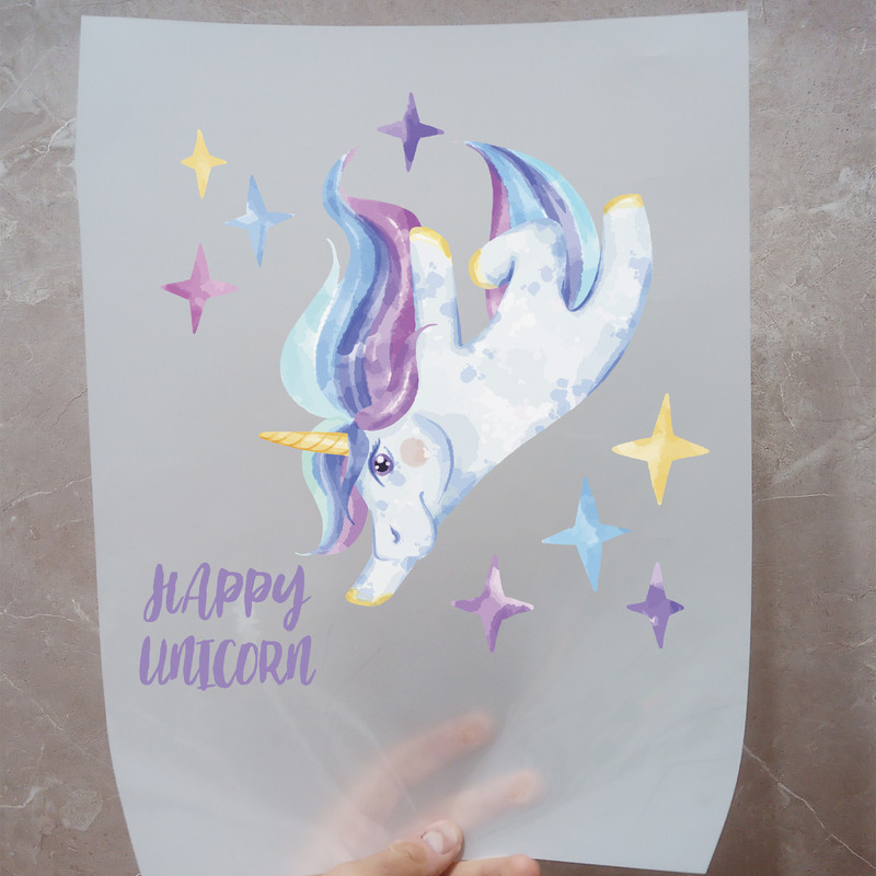 قیمت و خرید استیکر پارچه و لباس مدل dtf طرح یونیکورن کد H20.157 مجموعه 6 عددی