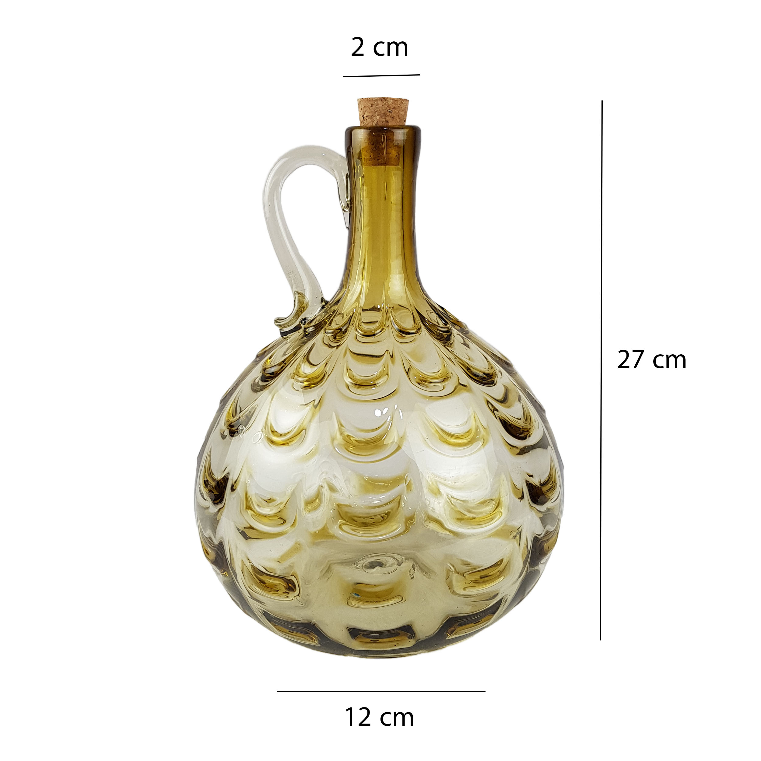 قیمت و مشخصات بطری شیشه ای مدل قرابه دسته دار کد 005 - زیراکو