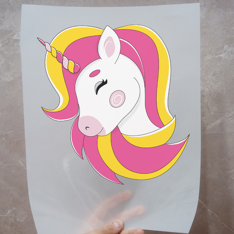 قیمت و خرید استیکر پارچه و لباس مدل dtf طرح یونیکورن کد H20.382 مجموعه 6 عددی