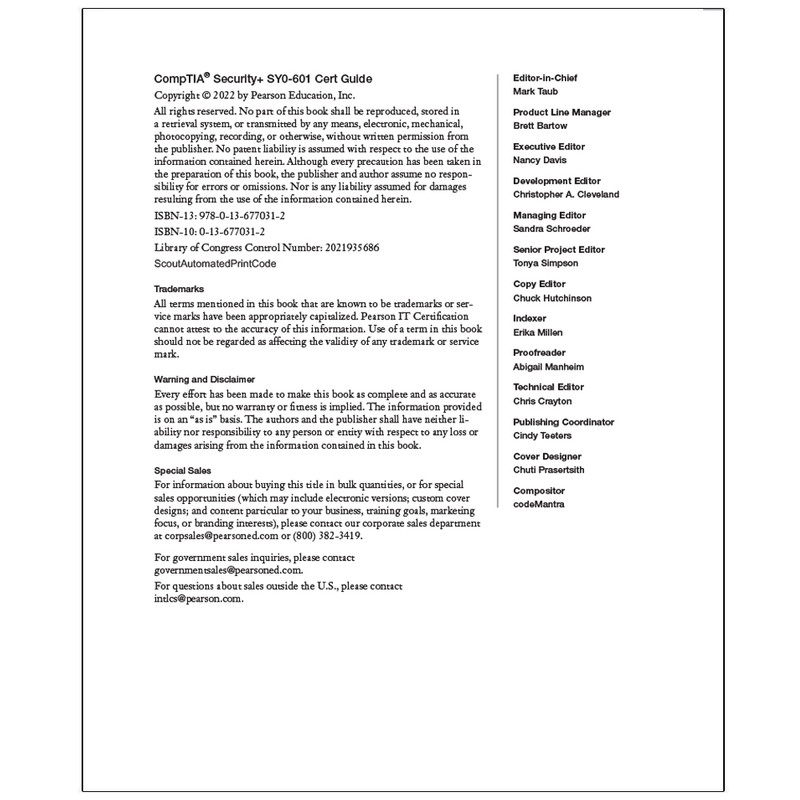 قیمت و خرید کتاب CompTIA Security+ SY0-601 Cert Guide اثر جمعی از ...