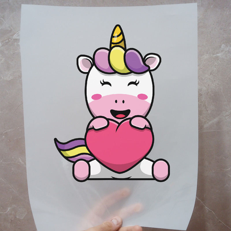 قیمت و خرید استیکر پارچه و لباس مدل dtf طرح یونیکورن کد H15.774 مجموعه 4 عددی